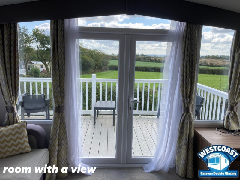 Apex top static caravan french doors - Westcoast Caravan Double Glazing