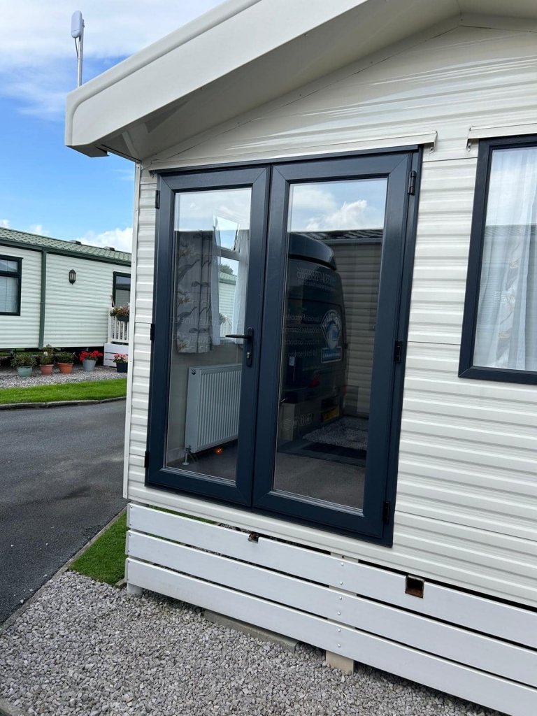 static caravan french doors in grey – WestCoast Caravan Windows and Doors